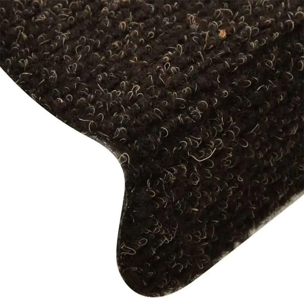 Schodové rohože samolepicí 10 ks 65 x 21 x 4 cm tmavě hnědé, půlkulaté, velké 149711