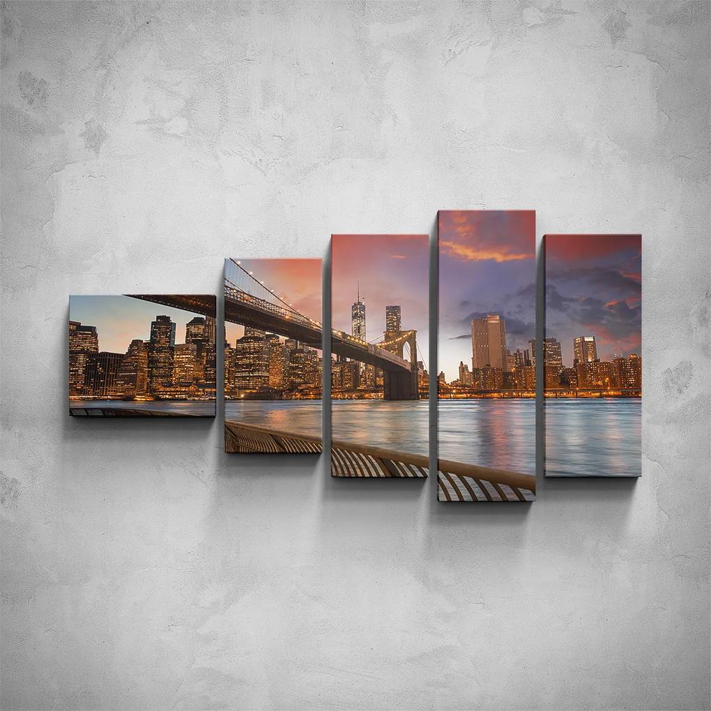 5-dílný obraz - Brooklynský most - PopyDesign