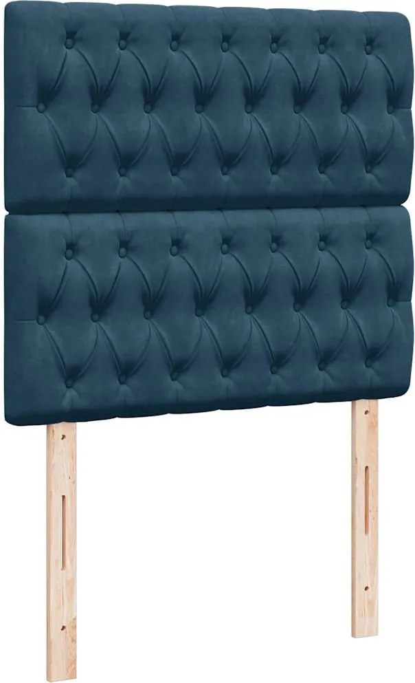 Box spring postel s matrací tmavě modrá 80 x 200 cm samet 3292200