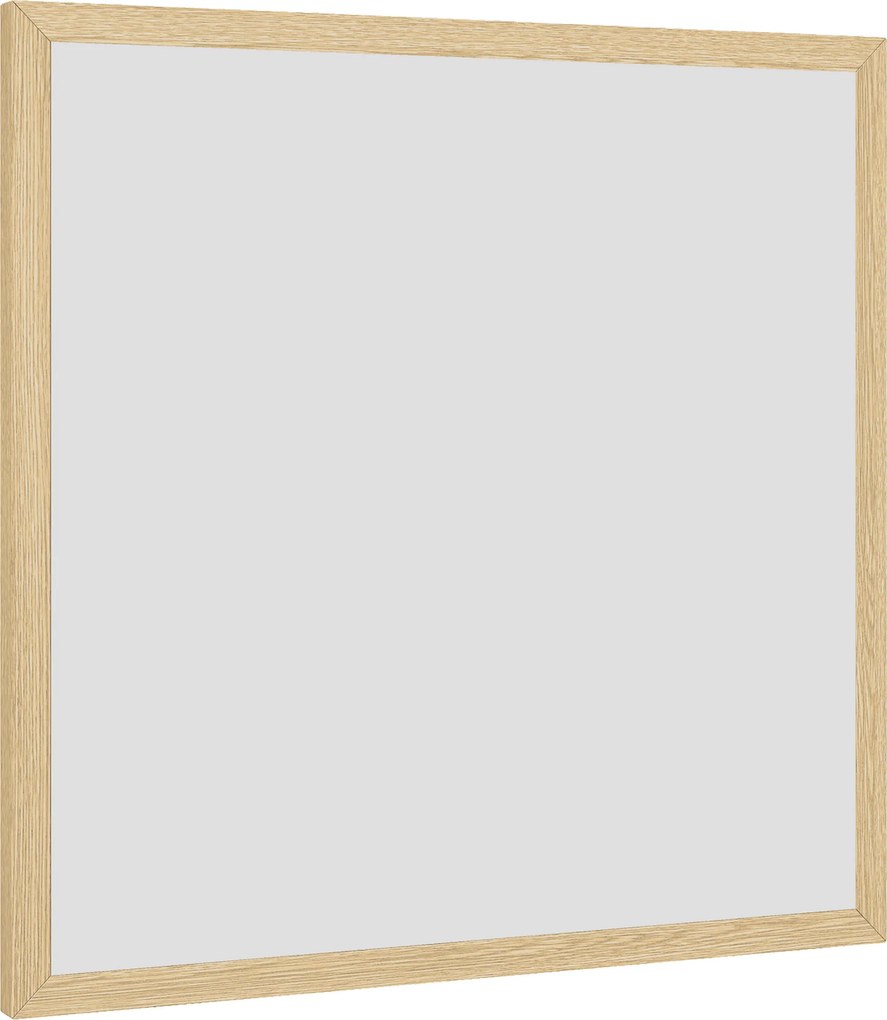 HOMCOM nástěnné čtvercové zrcadlo 50 x 50 cm, rám z přírodního dřeva, ideální do koupelny, obývacího pokoje nebo ložnice