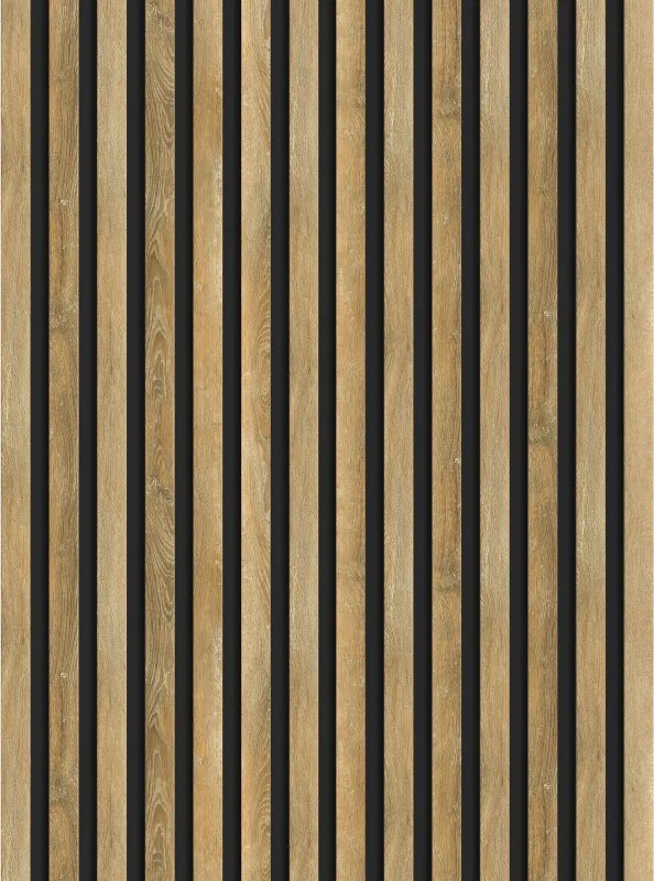 Mexen Lam-B, stěnové lamely 275 × 31,5 cm, HDF deska 4 mm, dub medový, S100-275317-2812-066