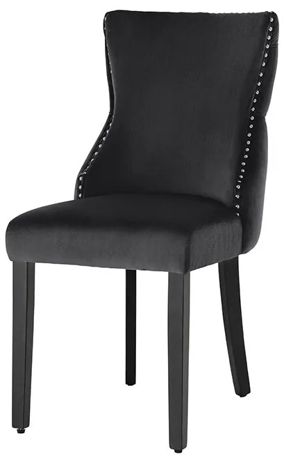 Designová židle Queen Lví hlava černý samet - skladem