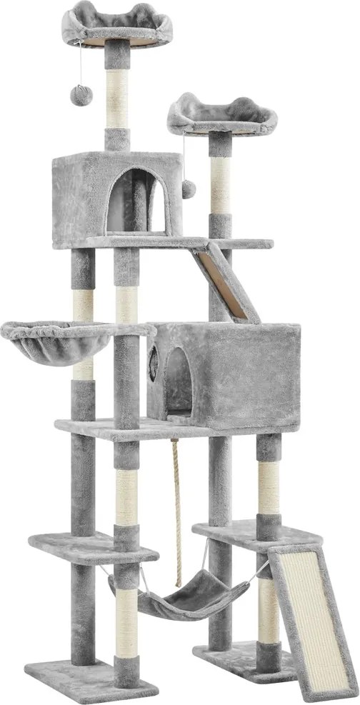 Kočičí nábytek se škrabadlem Yaheetech – světle šedá, 209 cm (266309549809)