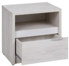 Gibmeble noční stolek DENVER barevné varianty bílá lesklá / dub bílý