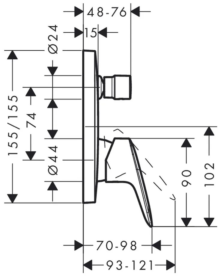 Hansgrohe Logis, vanová baterie pod omítku, chromová, 71405000