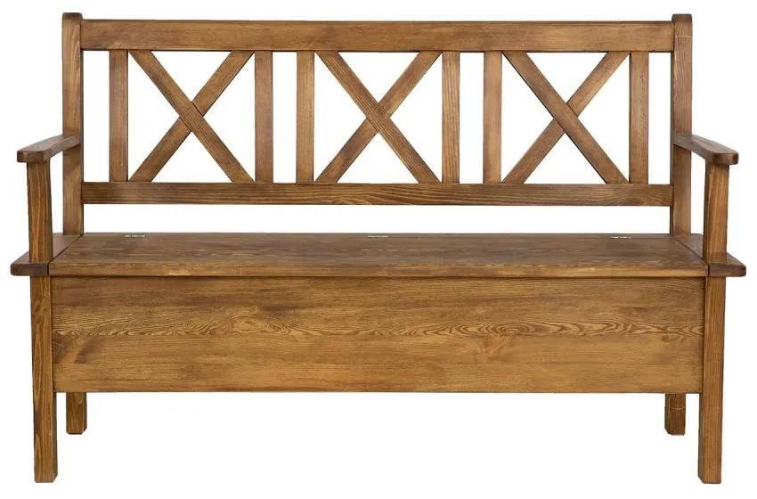 Massive home | Dřevěná lavice Corona XIII s područkami - výběr moření MHSIL13B 120 cm