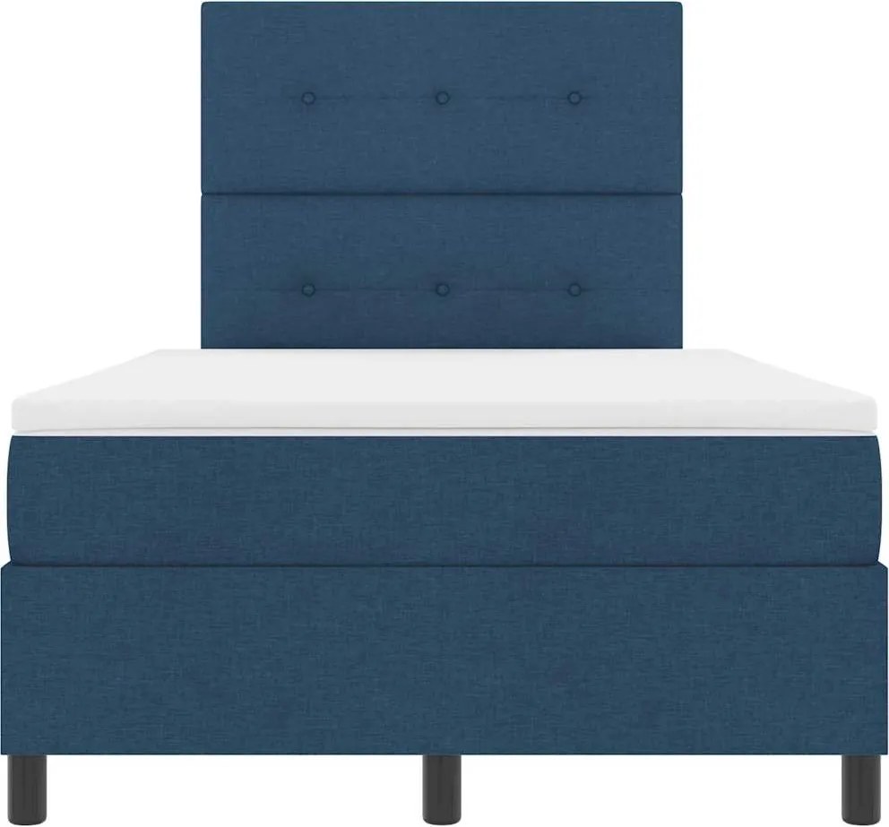 Postel s boxspringem s čelo Modrá 120 x 190 cm textil 3339377