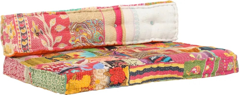 Poduška na pohovku z palet vícebarevná textil patchwork 287717