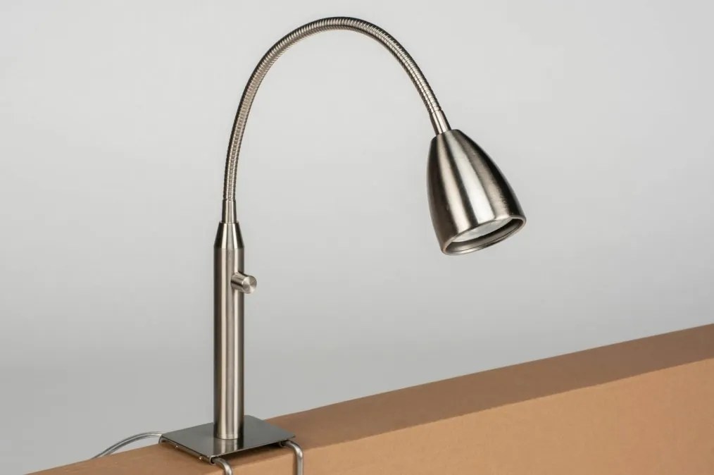 Stolní designová lampa s klipem Nicolette Silver