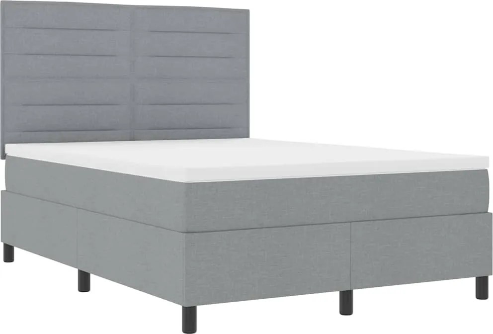 Postel s boxspringem s matrací Světle šedá 140 x 200 cm textil 3339315