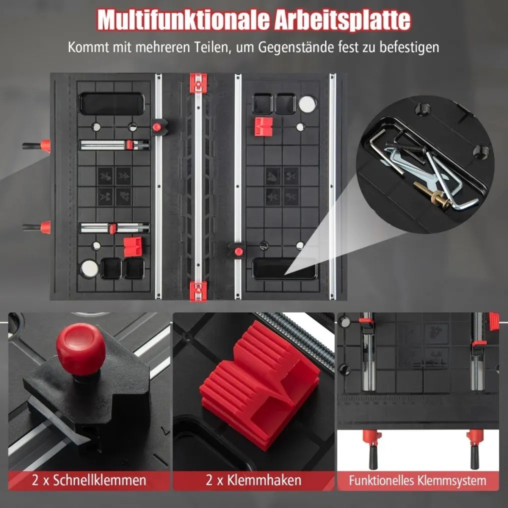 Costway Skládací pracovní stůl výškově nastavitelný, 55 - 82 cm TH10046RE