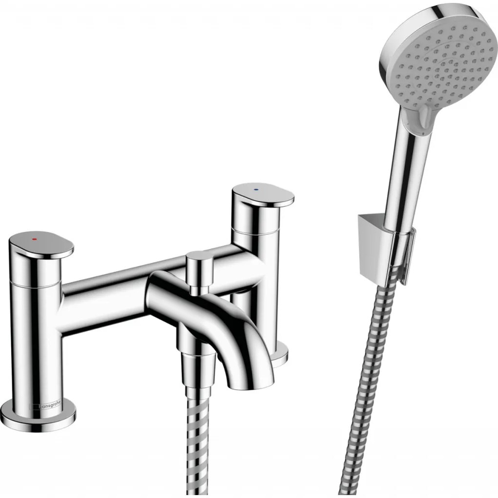 Hansgrohe Vernis Blend - 2-otvorová baterie na okraj vany s přepínacím ventilem a ruční sprchou Vernis Blend Vario, chrom 71461000