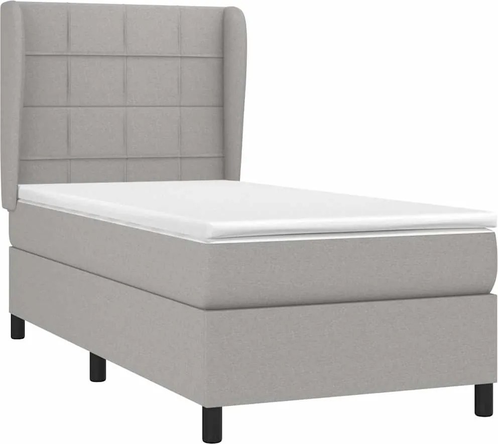 Box spring postel s matrací světle šedá 80 x 200 cm textil 3127917