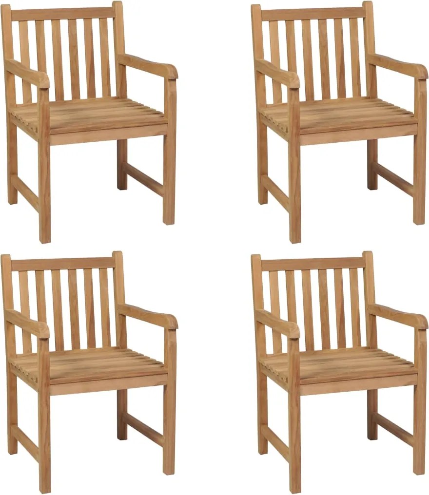 Zahradní židle 4 ks masivní teakové dřevo 3073001