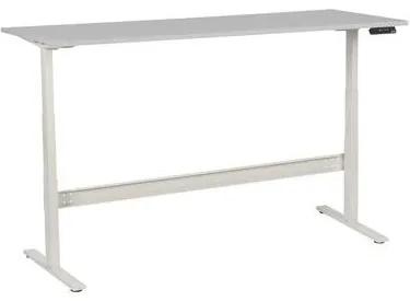 Výškově nastavitelný kancelářský stůl Manutan Expert, 200 x 80 x 62,5 - 127,5 cm, rovné provedení, ABS 2 mm, světle šedá