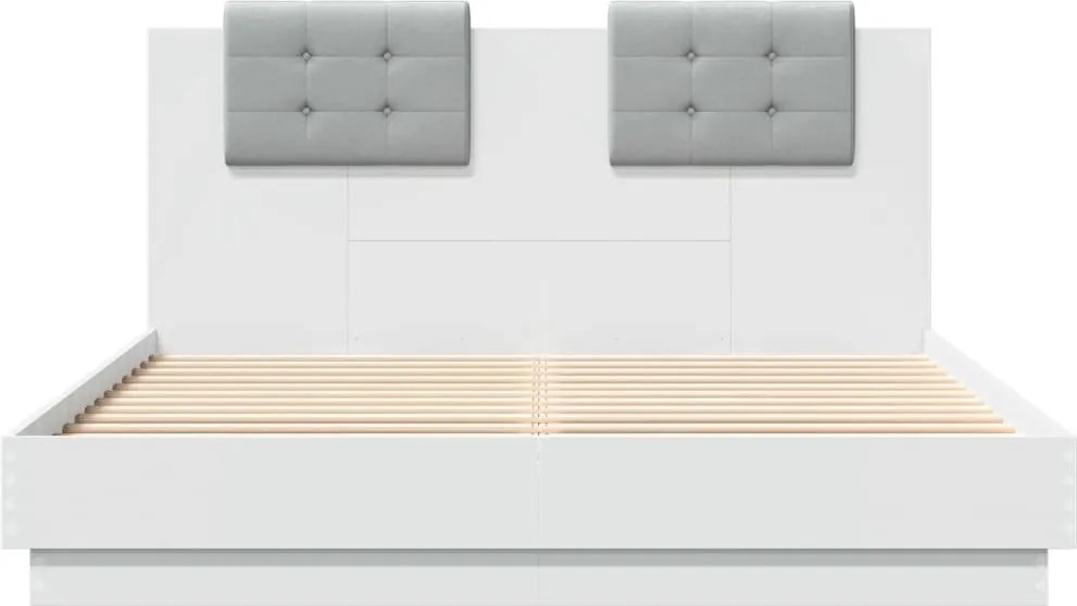 Rám postele s čelem bílý 150 x 200 cm kompozitní dřevo 3209912