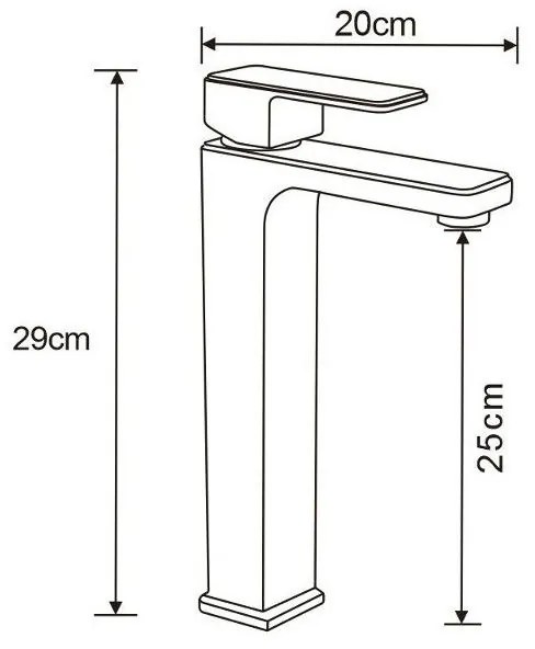 Mexen Cetus R45 vysoká umyvadlová a vanová baterie se sprchovou sadou, chromová, 744313R45-00