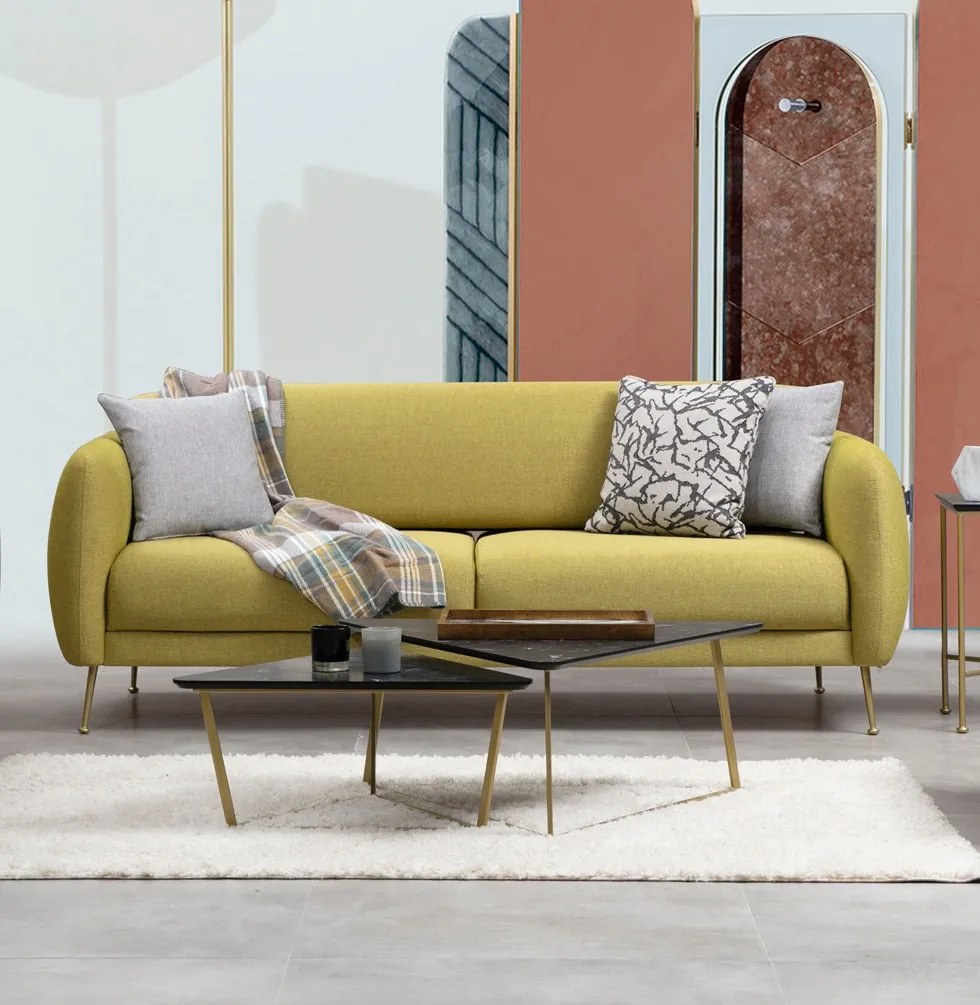 Hanah Home Třímístná pohovka SEVILLA žlutá 560ARE1312