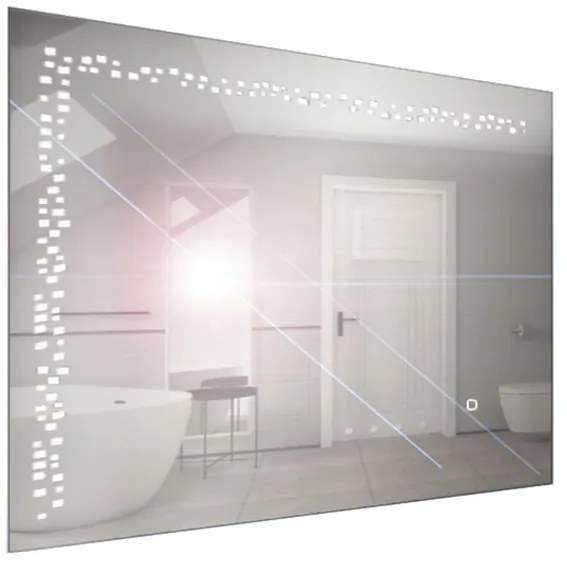 Comodo Zrcadlo závěsné s pískovaným motivem a LED osvětlením Nikoletta LED 7 Typ: bez vypínače, Rozměry (cm): 60x65 - (Nikoletta LED 7/60)
