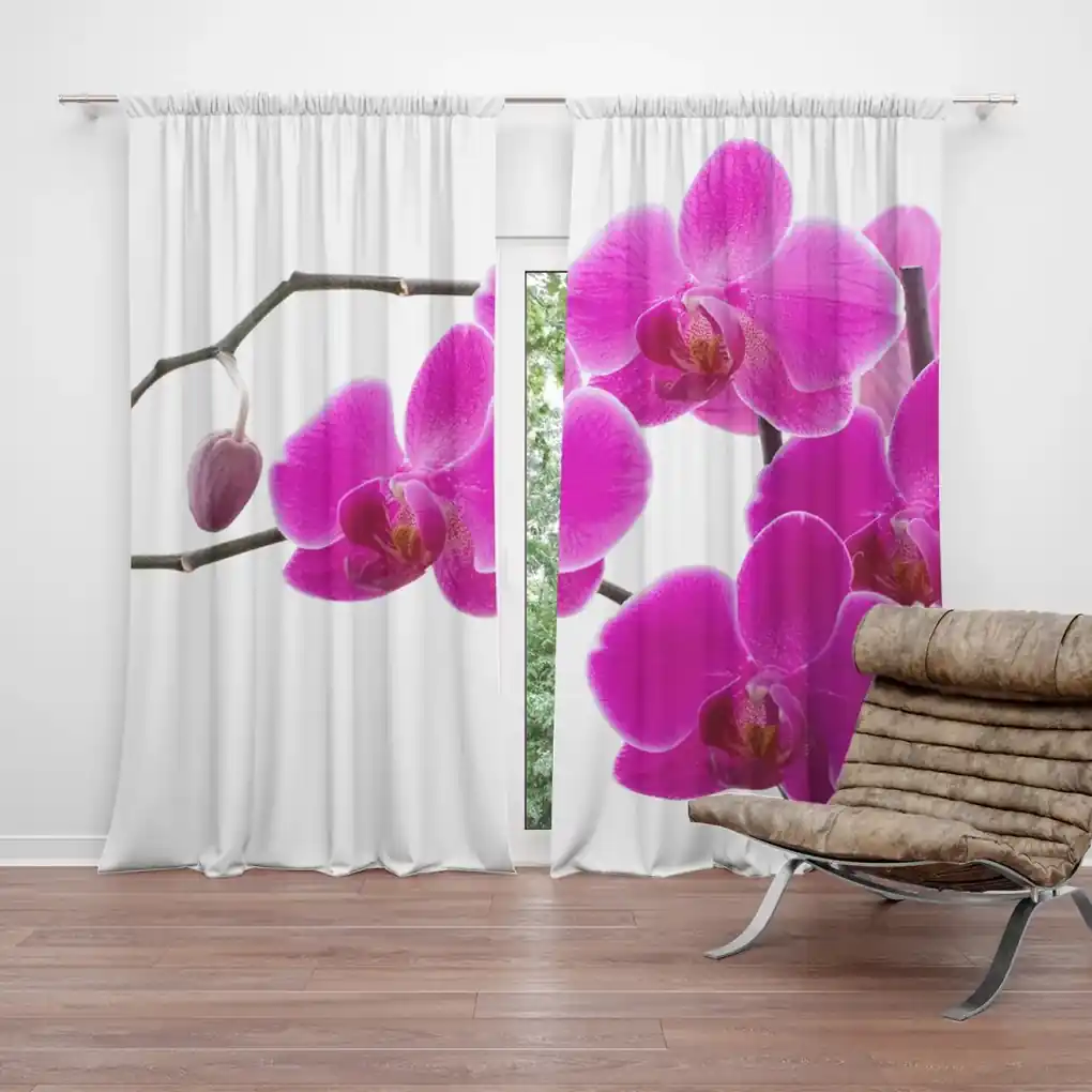 Sablio Závěs Fialové orchideje: 2ks 140x250cm | BIANO