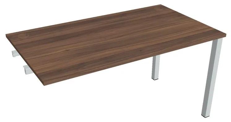 Stůl pracovní řetězící rovný 140 cm - Hobis Uni US 1400 R Dekor stolové desky: ořech, Barva nohou: Stříbrná