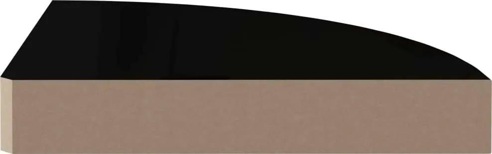 vidaXL Nástěnné rohové police 2 ks 25 x 25 x 3,8 cm MDF [323890] Barva: černá s vysokým leskem
