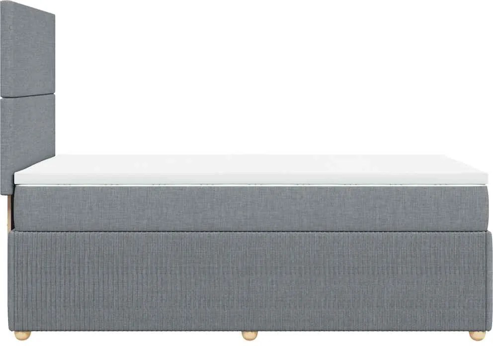 Box spring postel s matrací světle šedá 80 x 200 cm textil 3291876