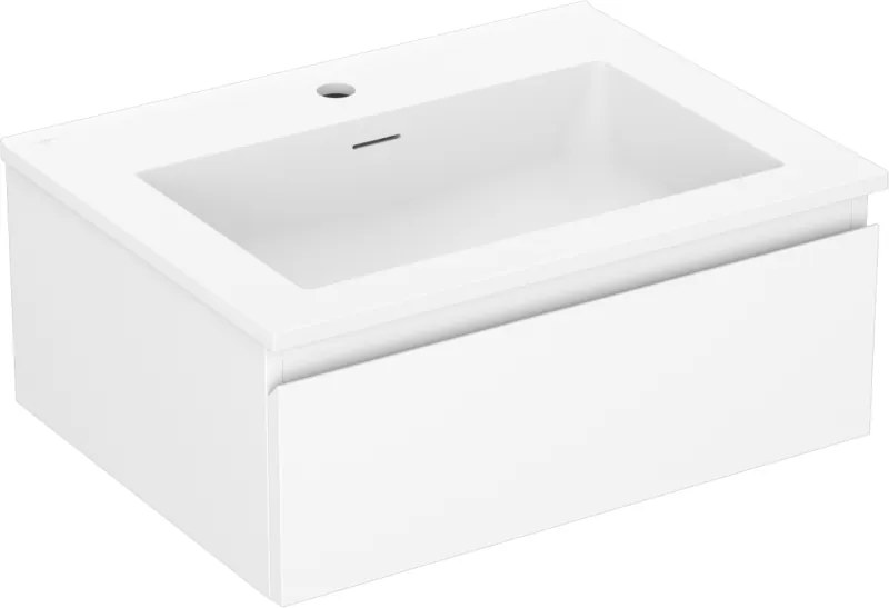 Mexen Orio, koupelnová skříňka 60 cm s umyvadlem Otis, 1 zásuvka, bílá matná, 91A10-06023-1-BF01-W18M01
