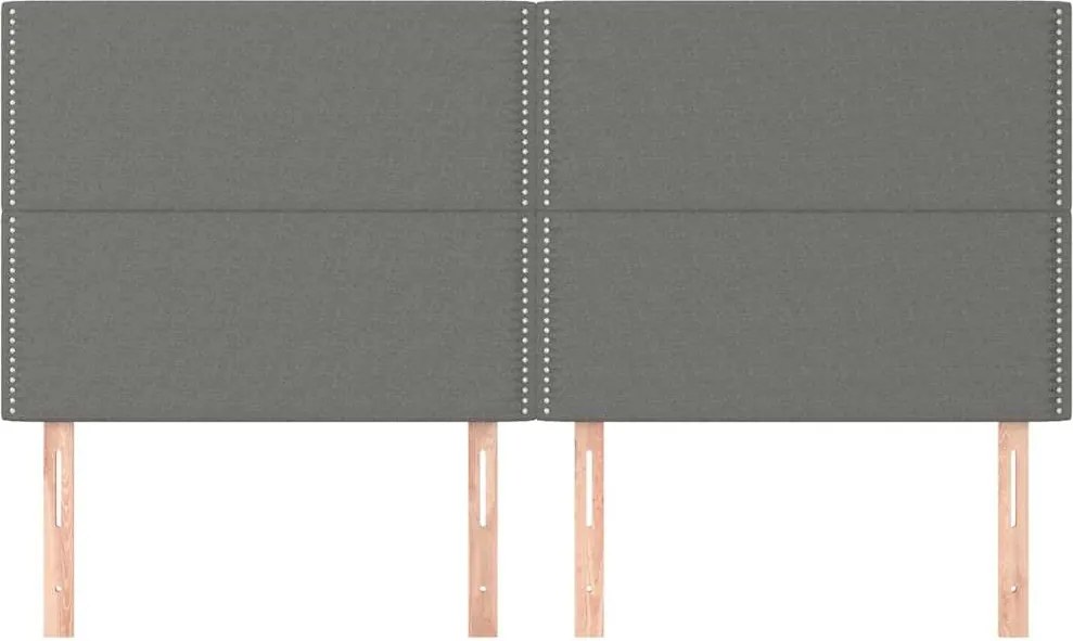 Čelo postele tmavě šedé 200 x 5 x 118/128 cm látkové 3116215