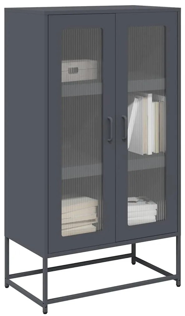 Skříň highboard antracitová 68x39x123 cm ocel