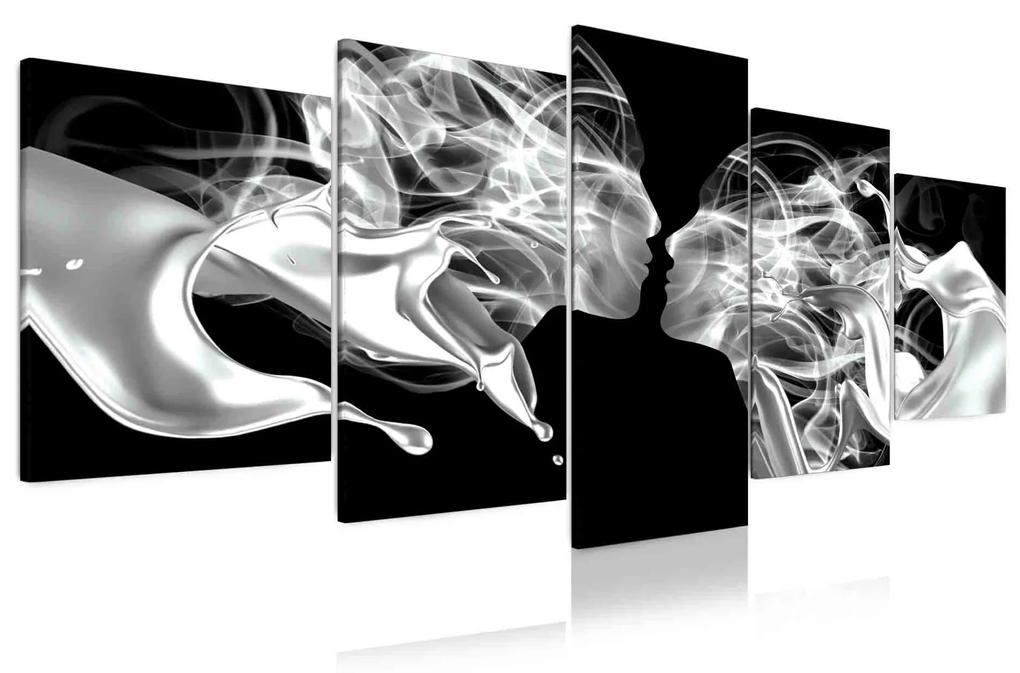 Malvis ® Pětidílný obraz Kouřový polibek Velikost: obdélník - 100x45 cm