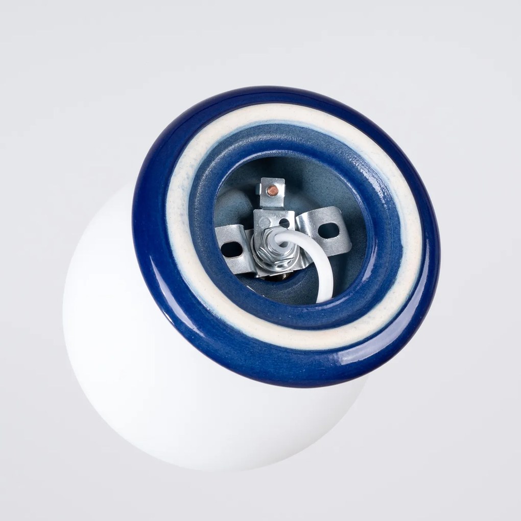 Stropní svítidlo Zori, 1x bílé skleněné stínítko, bl