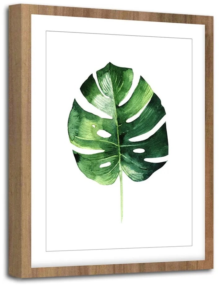 Obraz Styler Modernpik Greenery Wooden Monstera, 30 x 40 cm