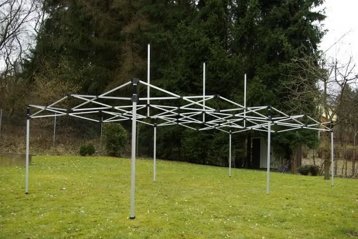 Nůžkový párty stan 3 × 6 m s bočními stěnami, černý
