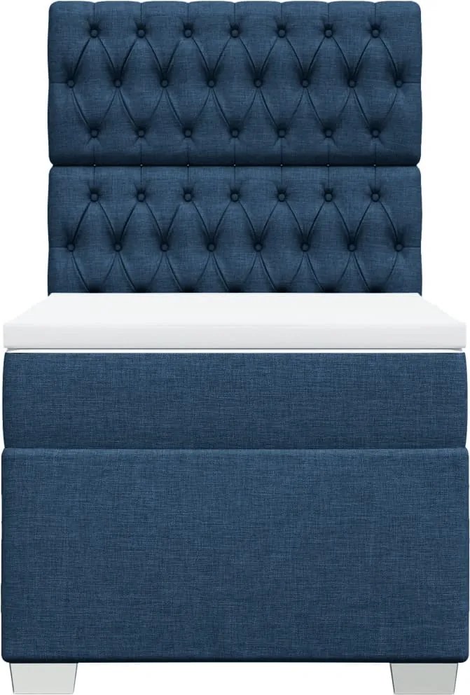Box spring postel s matrací modrá 90x190 cm textil 3292656