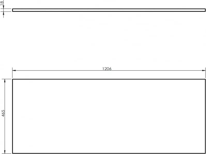Mexen Uni, pracovní deska 120 cm, bílá matná, 91AXX-1204-464-18-01
