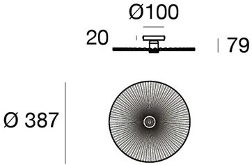 Linea Light CA024ADBEZZ Doge_S, moderní hnědé stropní/nástěnné svítidlo, 1x22W E27, průměr 38,7cm