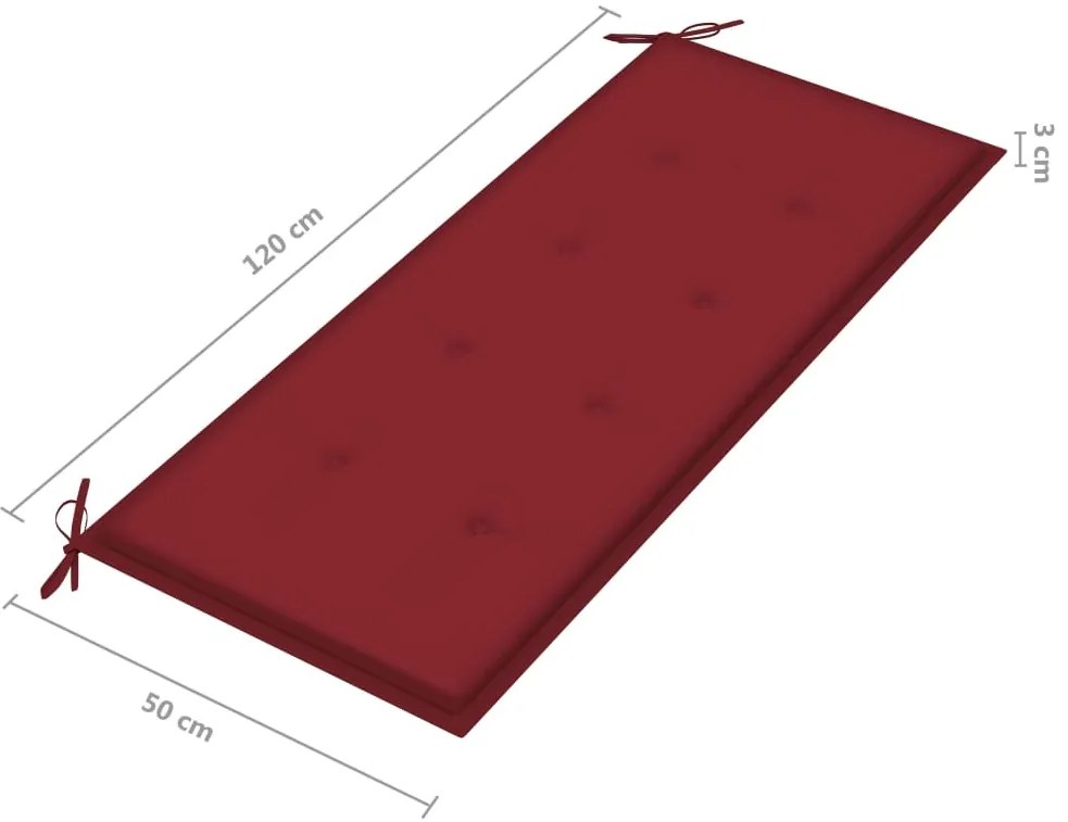 vidaXL Marketos Stohovatelná zahradní lavice s poduškou 128,5 cm masivní teak