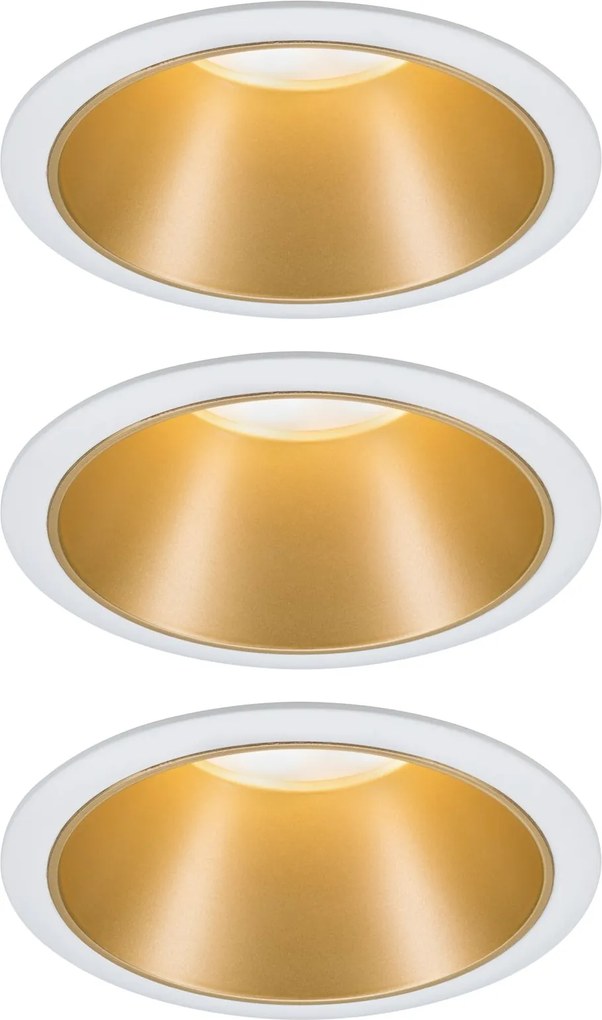 PAULMANN 93406 Vestavné svítidlo LED Cole 3x6,5W bílá/zlatá mat 3-krokové-stmívatelné 2700K teplá bílá