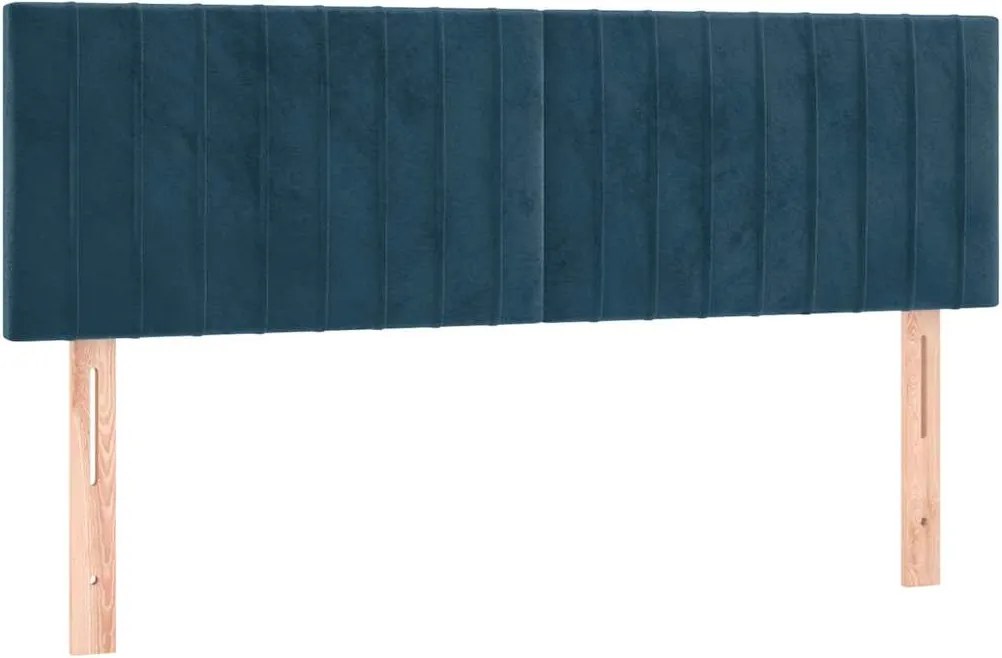 Box spring postel s matrací tmavě modrá 140x200 cm samet 3131085