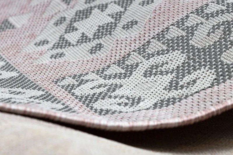 Dywany Łuszczów Kusový koberec Sion Sisal Aztec 3007 pink/ecru – na ven i na doma - 180x270 cm