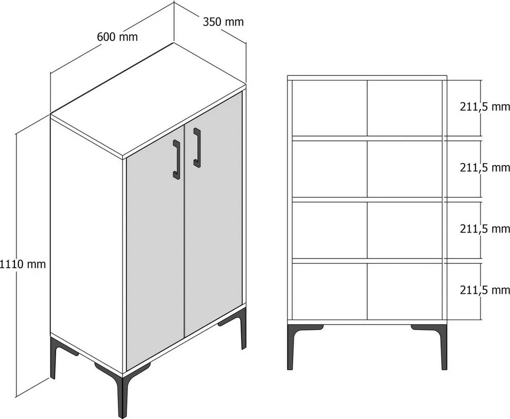 Botník Prag Walnut and Anthracite
