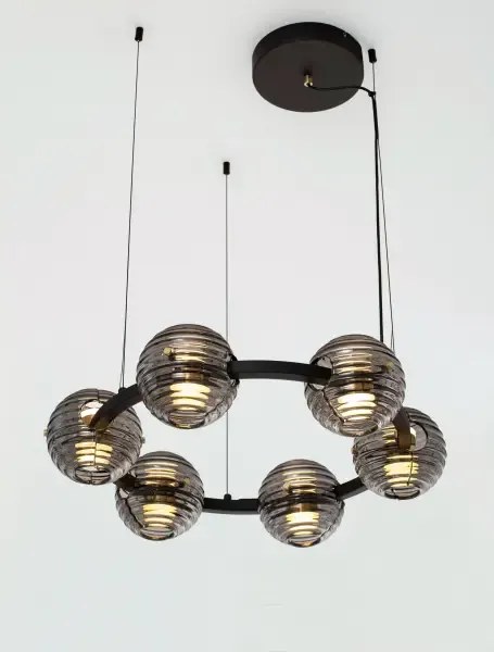 LED stmívatelný černo-zlatý moderní lustr Las