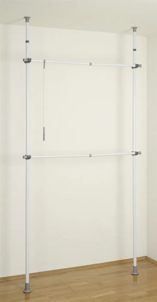 Závěsný teleskopický kovový stojan na oděvy Herkules Basic, 75 -120x11x165-300 cm, WENKO