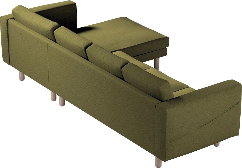 Potah na pohovku IKEA Norsborg 4-místná se šezlongem barva zelená látka pletený vzor
