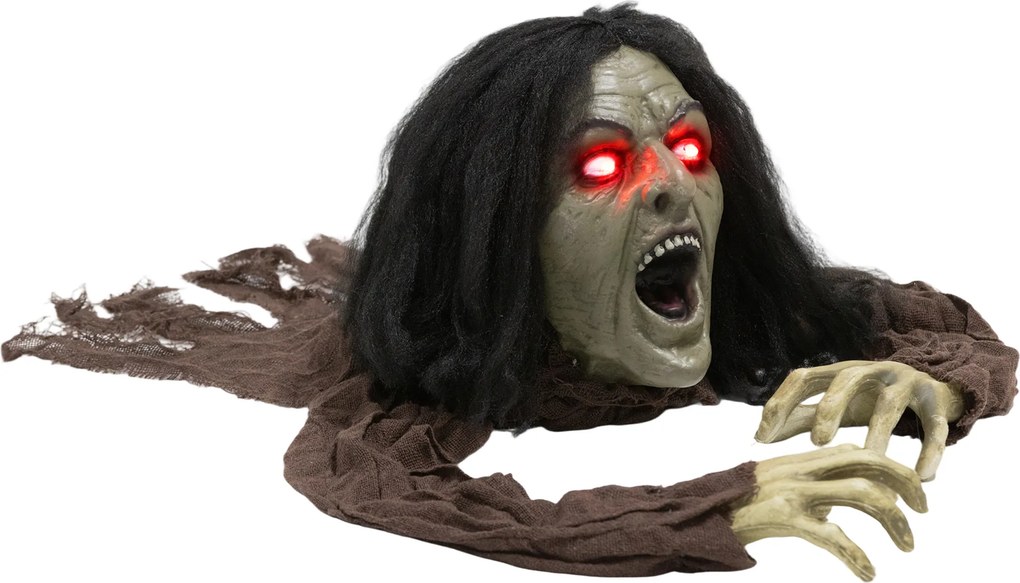 Outsunny Plazící se zombie dekorace na Halloween, zvuky, světla, na baterie