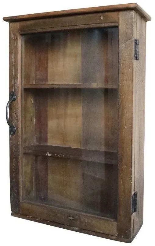 Hnědá antik dřevěná nástěnná polička Grimaud Unit - 40*13*60 cm