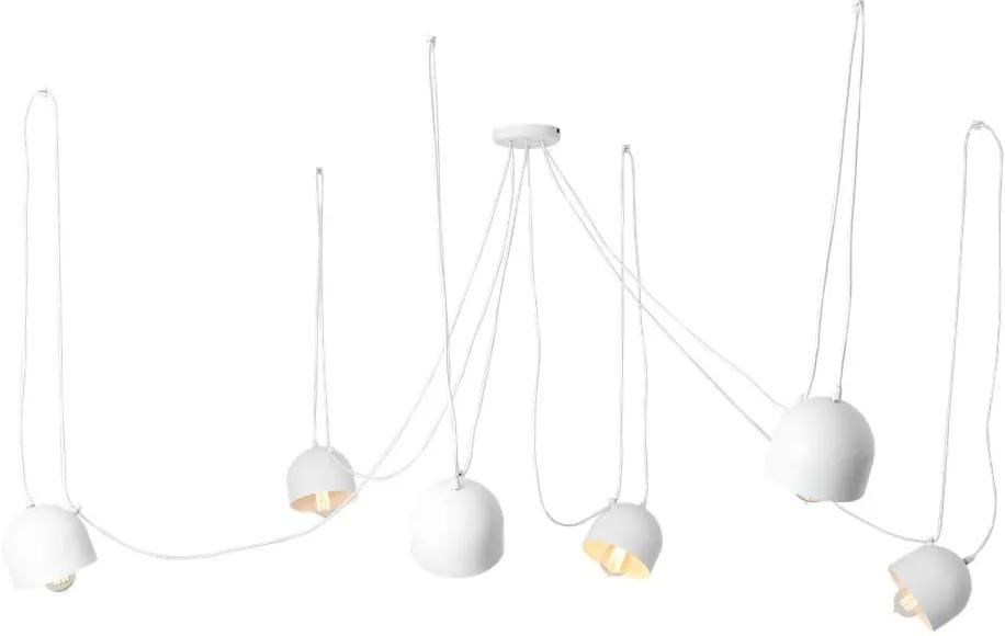 Bílé závěsné světlo pro 6 žárovek Custom Form Popo