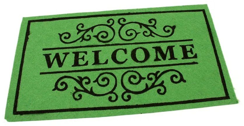 Textilní čisticí rohož Welcome Deco 33 x 58 x 0,3 cm, zelená