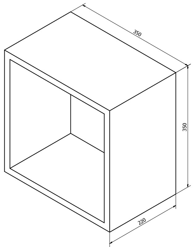 Sapho ESPACE otevřená policová skříňka 35x35x22cm, borovice rustik ESC150-1616